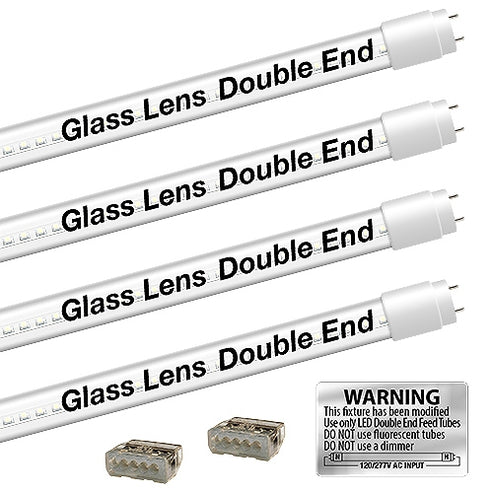 EZ LED T8 CLEAR glass retrofit kit fits 4 tube 4-foot light, Type-B, D – Total Lighting Supply ...